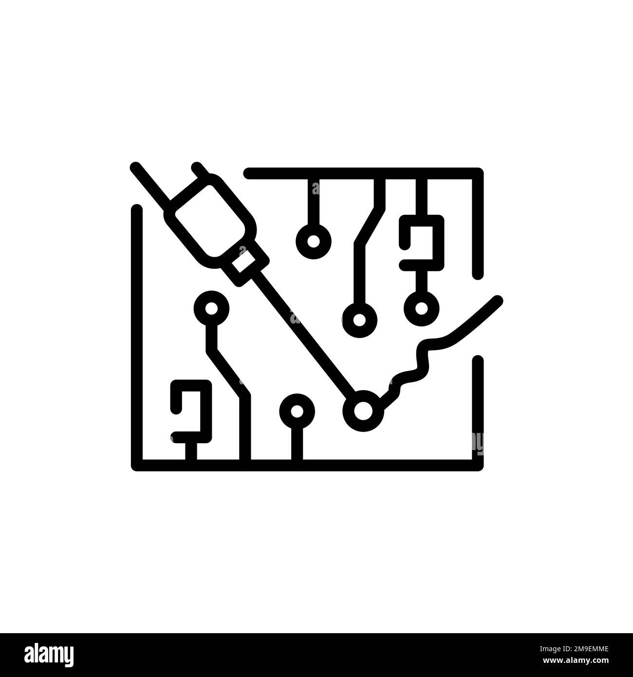 Soldering olor line icon. Metal work. Pictogram for web page Stock ...