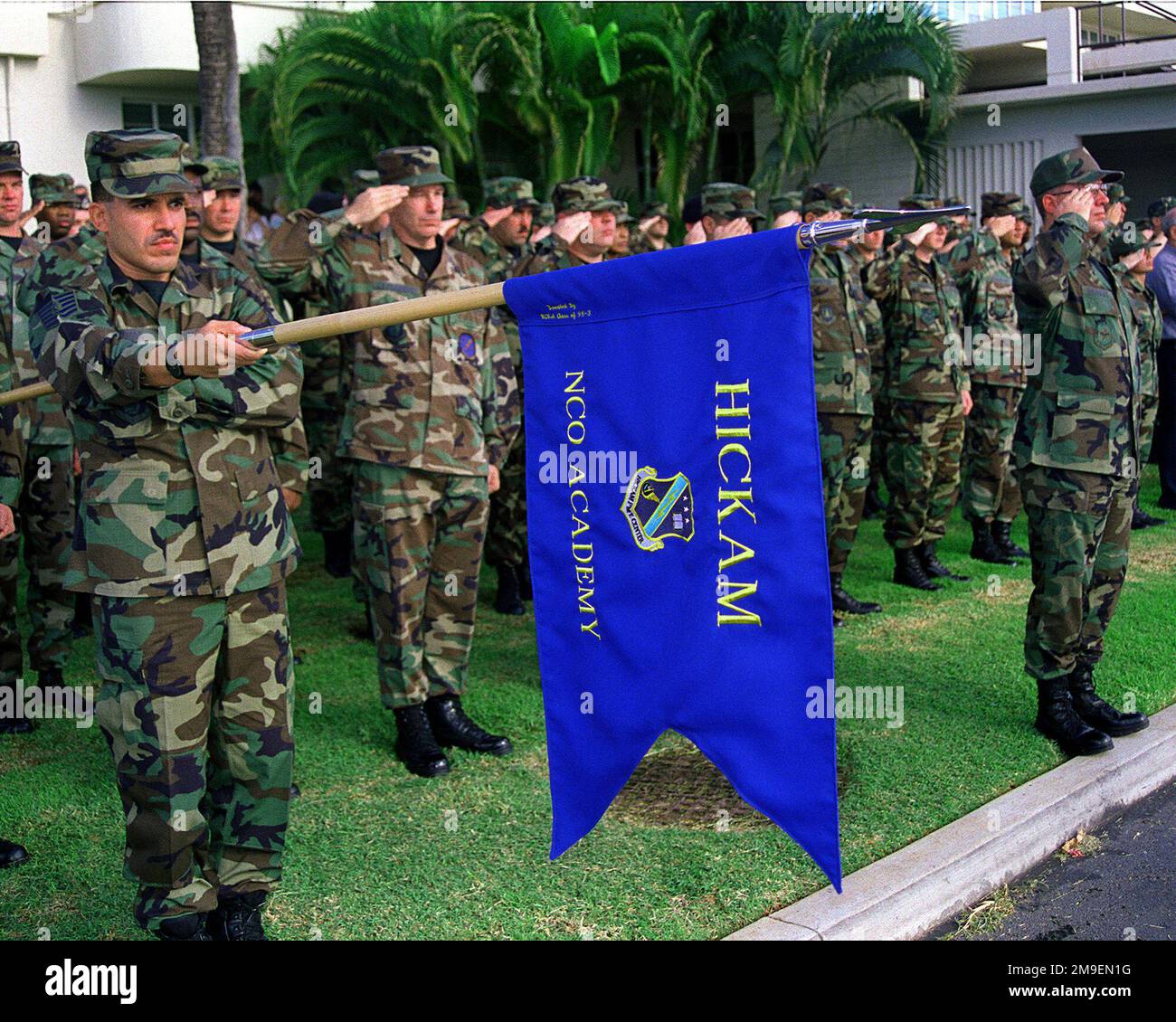 US Air Force members from the current Noncommissioned Officer Academy ...