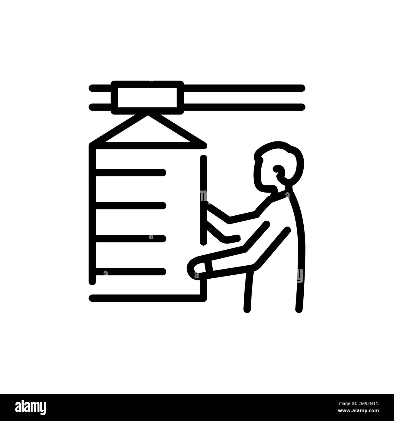 Working man olor line icon. Metal work. Pictogram for web page Stock ...