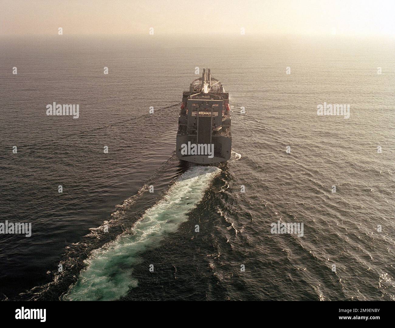 Stern-on view of the Military Sealift Command (MSC) strategic heavy ...