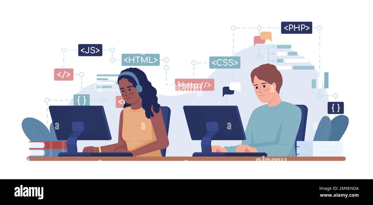 IT company 2D vector isolated illustration Stock Vector Image & Art - Alamy