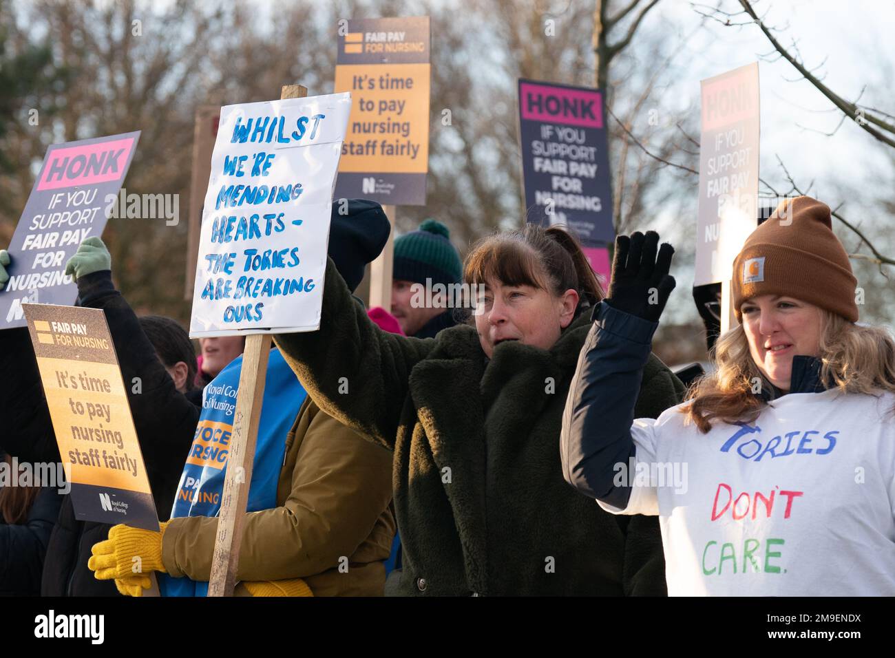 Members of the Royal College of Nursing (RCN) on the picket line ...