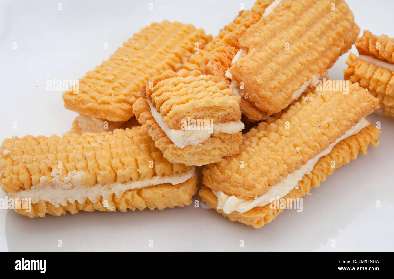 homemade custard shortbread biscuits, South African favourite on rustic ...