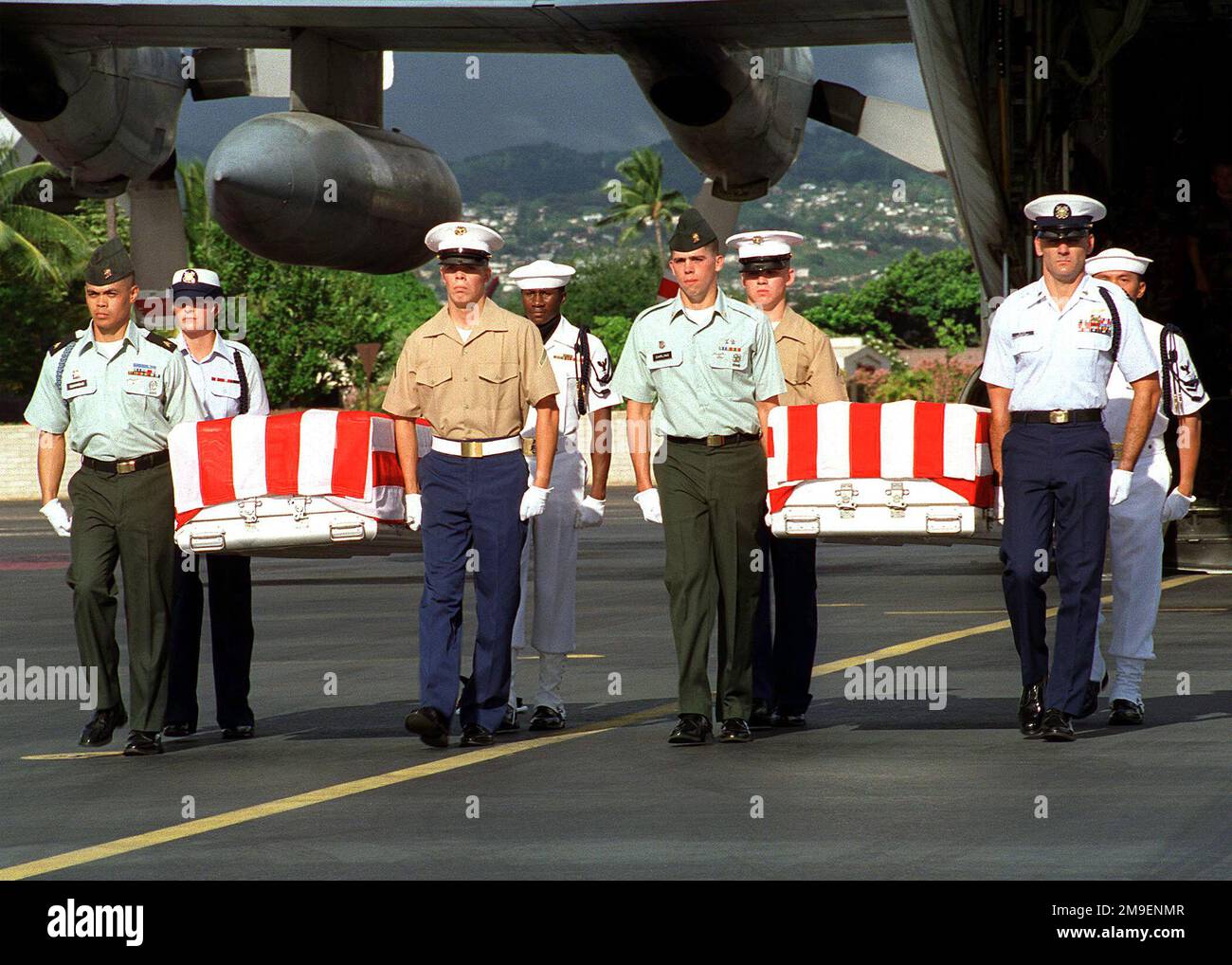 On December 17, 1999, at Hickam Air Force Base, Hawaii, honor guard ...