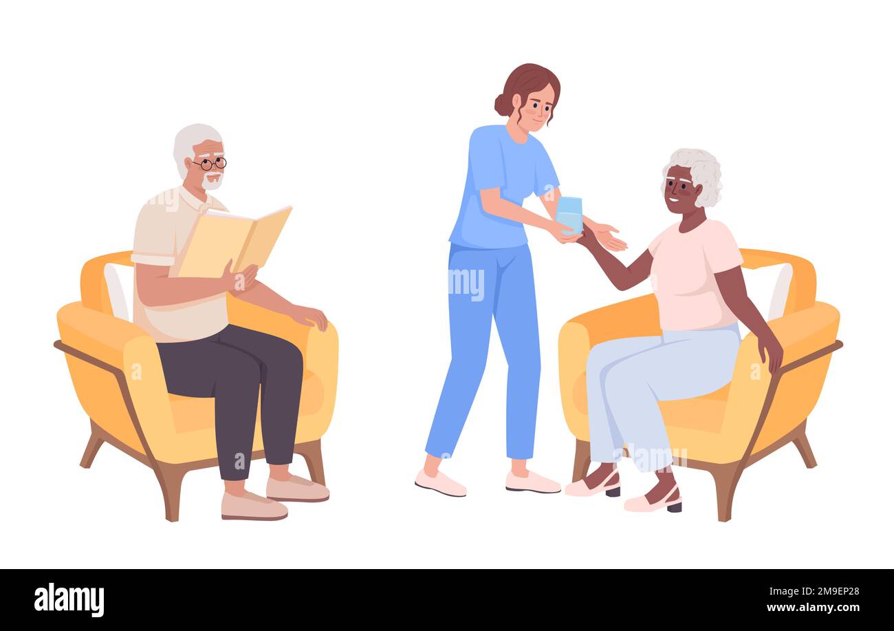 Caring for seniors Stock Vector Images - Alamy
