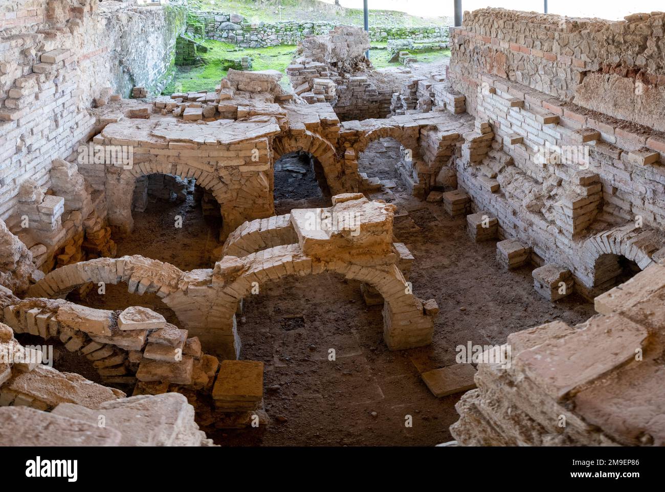 The Roman Baths located within the Archaeological site of Munigua in ...