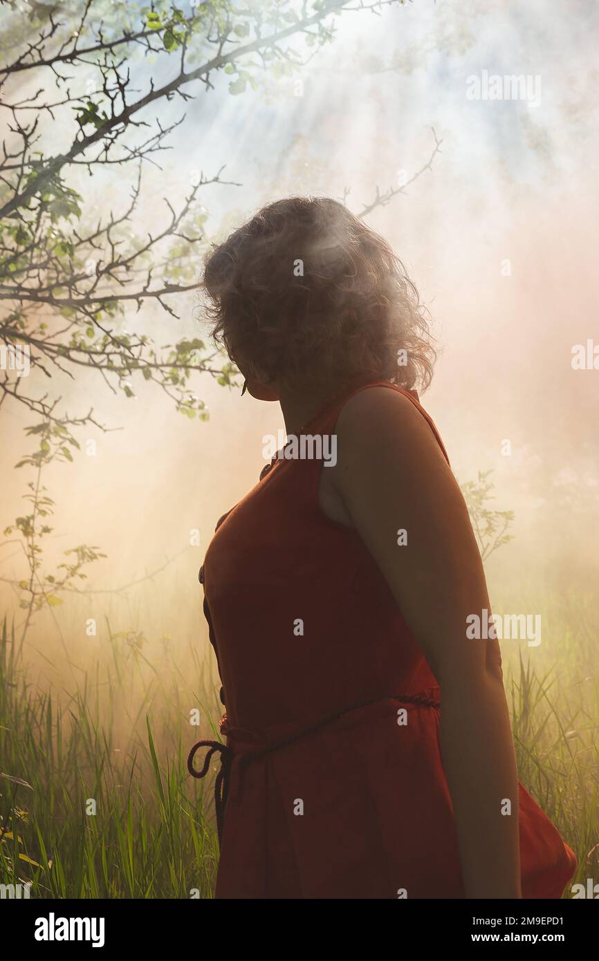 Mysterious Woman In Red