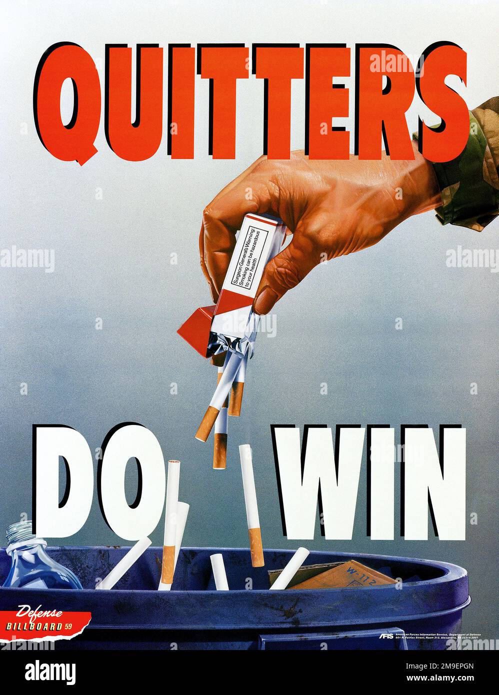 AFIS BILLBOARD POSTERS. QUITTERS DO WIN-SMOKING. DEFENSE BILLBOARD #59 ...