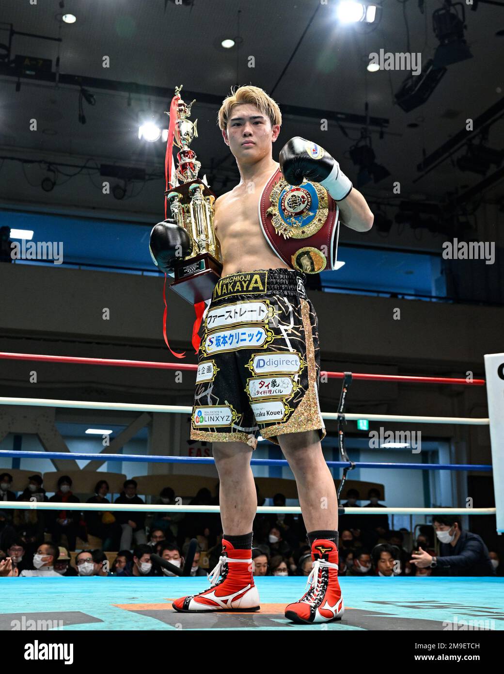 Tokyo, Japan. 14th Jan, 2023. New champion Jin Sasaki of Japan won the WBO Asia Pacific ...