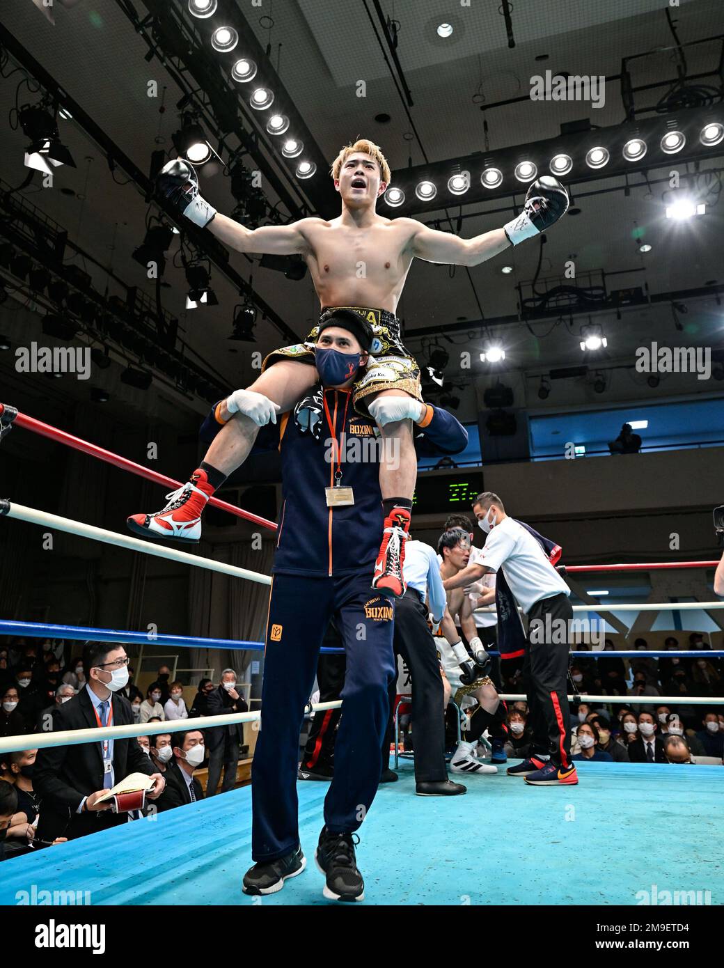 Tokyo, Japan. 14th Jan, 2023. New champion Jin Sasaki of Japan won the ...