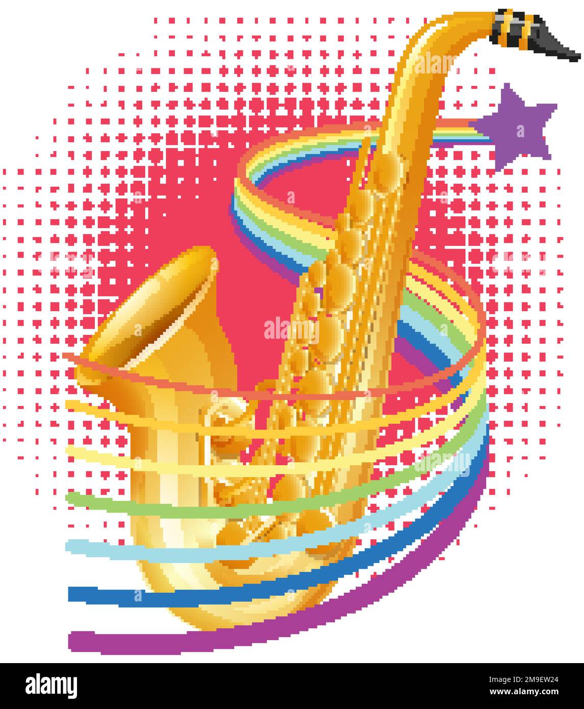 Saxophone musical instrument isolated illustration Stock Vector Image ...