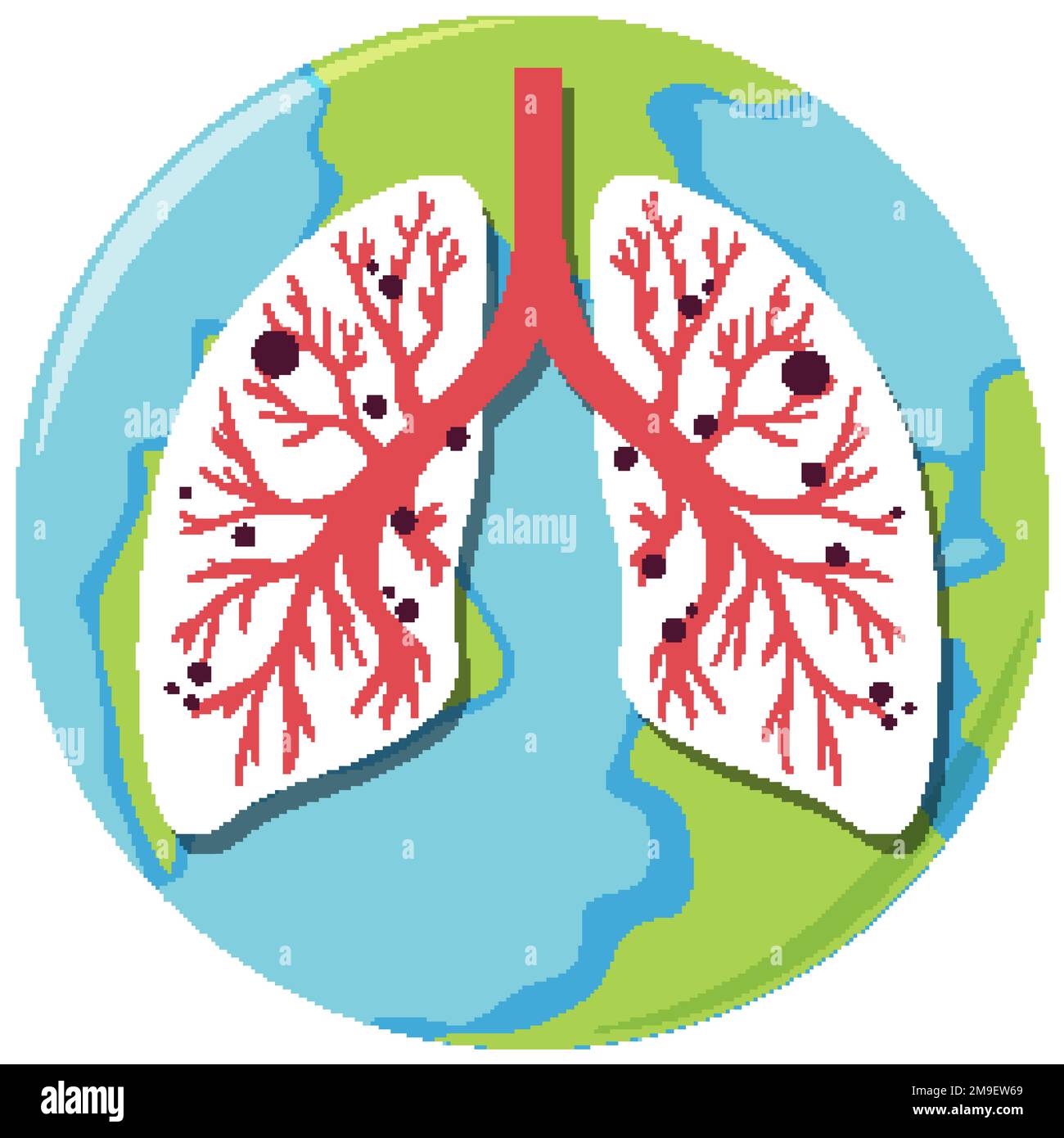 Human lungs on earth globe illustration Stock Vector Image & Art - Alamy