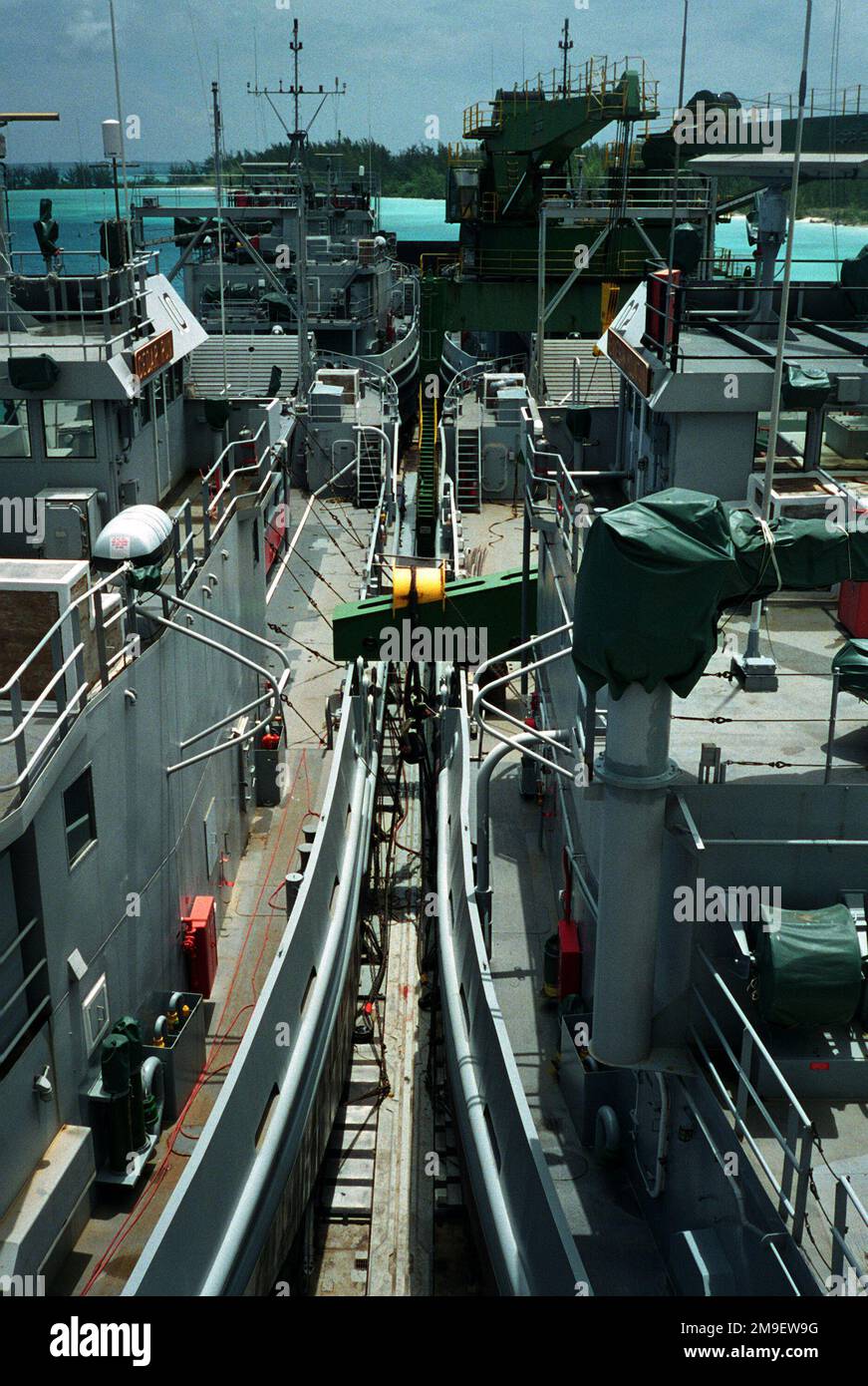A vertical view of the deck cargo onboard the Military Sealift Command ...