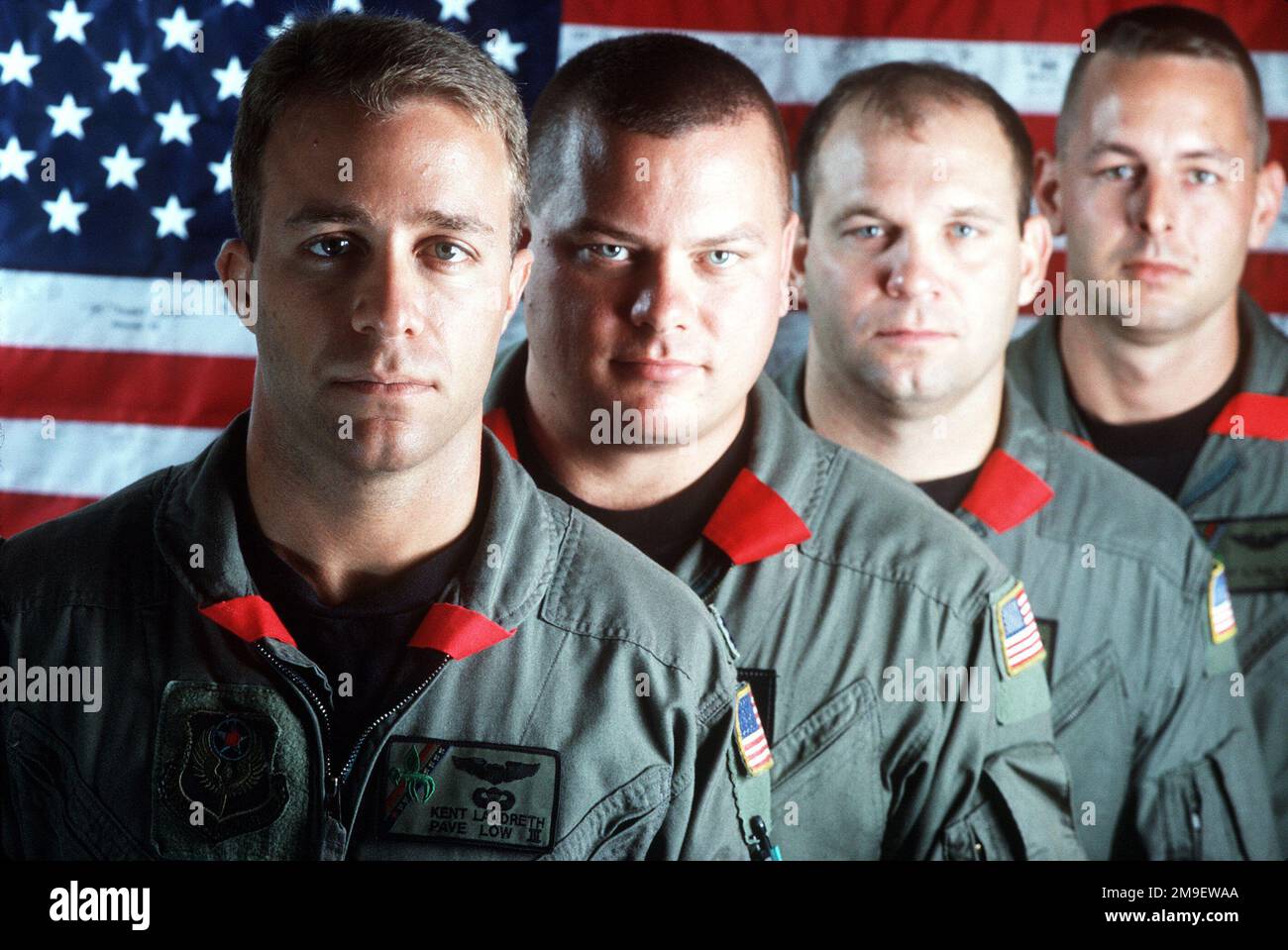 US Air Force Captain Kent Landreth (left), US Air Force STAFF Sergeant ...
