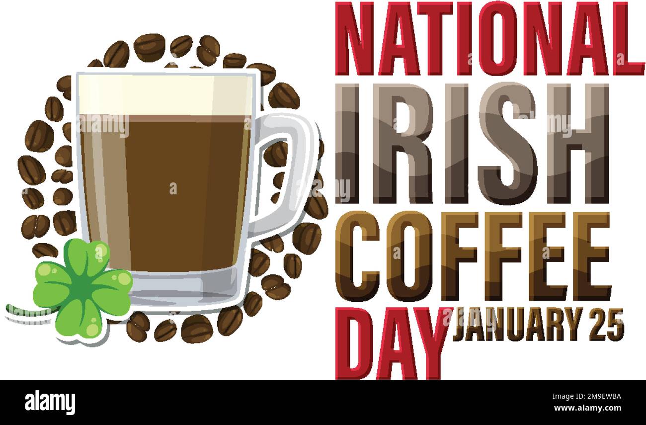 National Irish coffee day banner design illustration Stock Vector Image ...