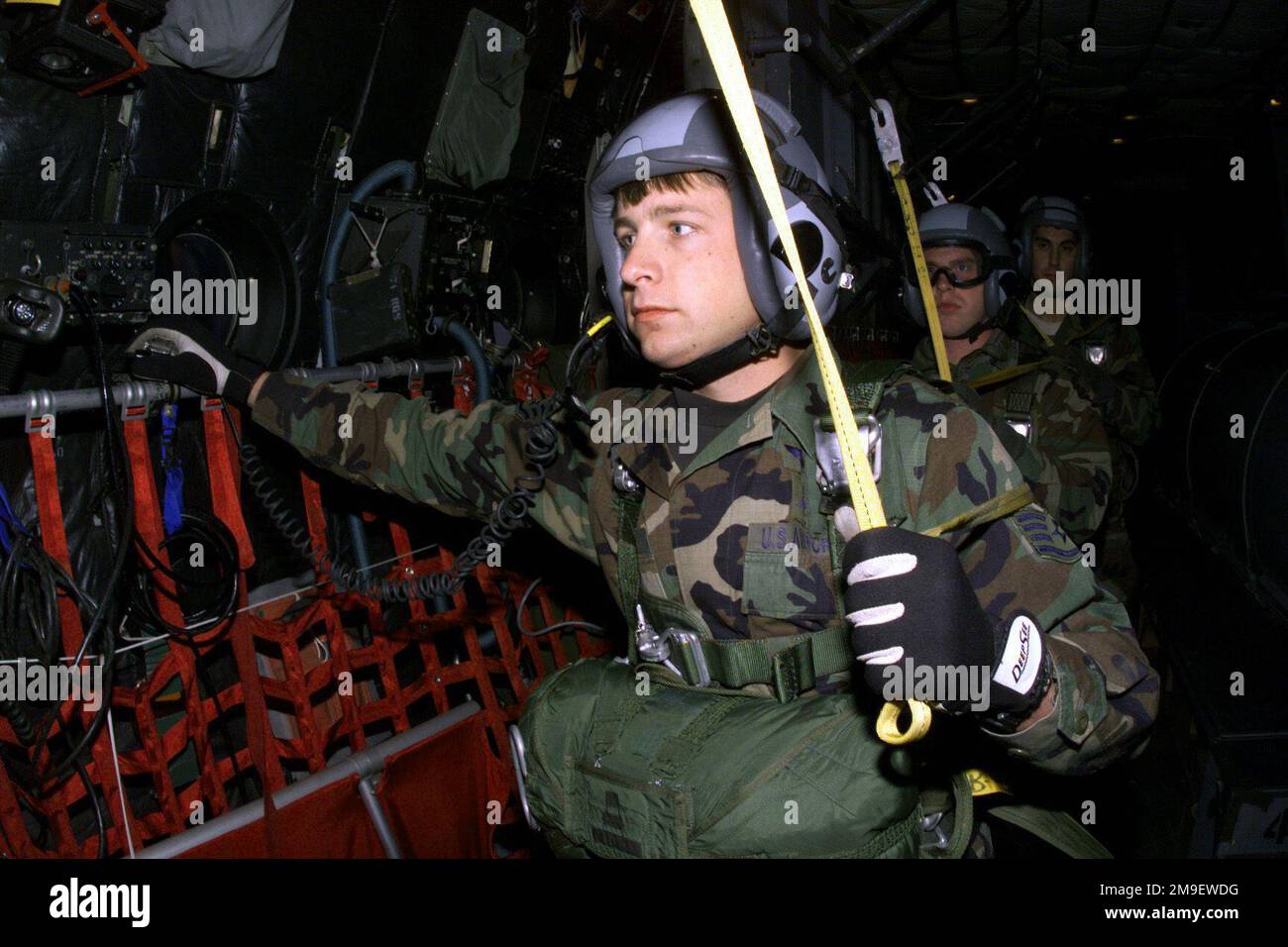 Interior, left side front view, medium close-up shot as USAF STAFF ...