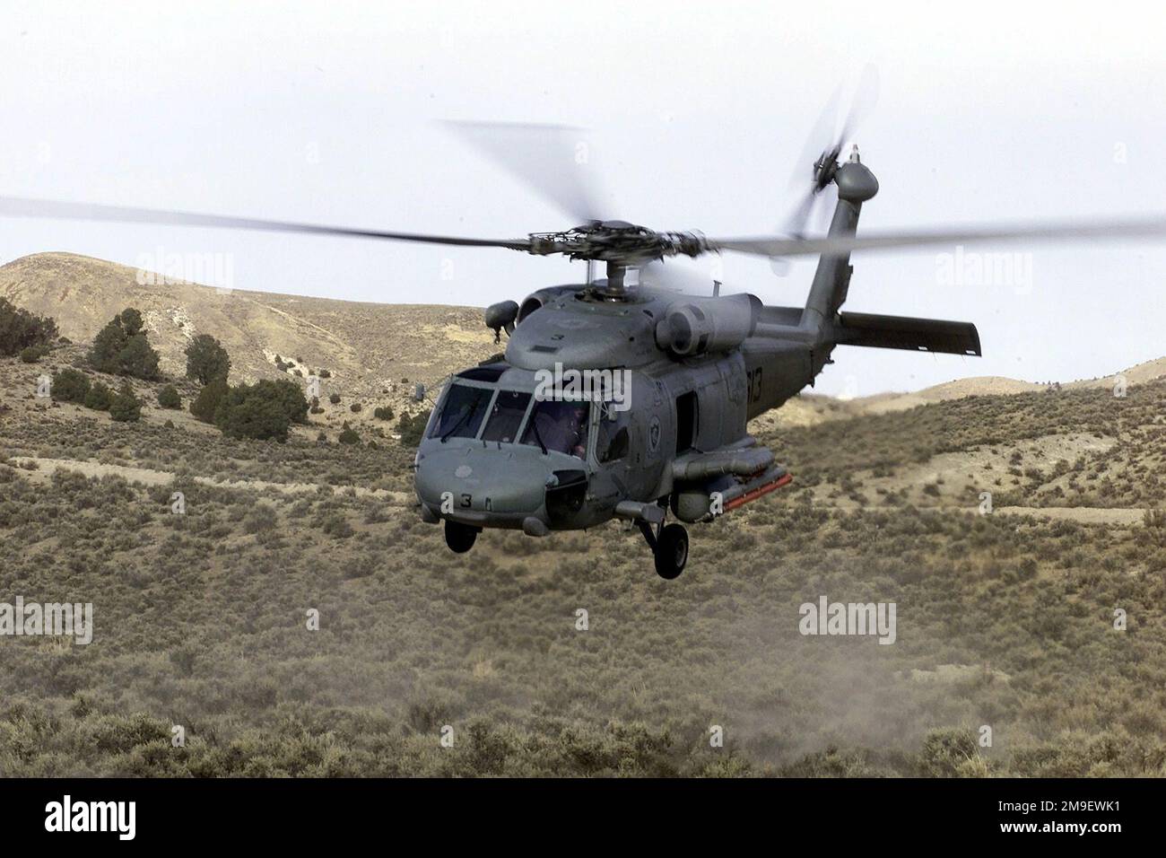 Right side front medium shot as a US Navy HH-60 Seahawk helicopter ...