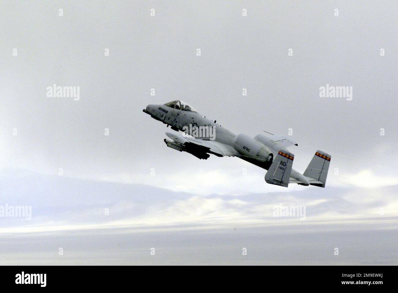 Left side rear, aerial view, medium shot as a USAF A-10 Thunderbolt ...