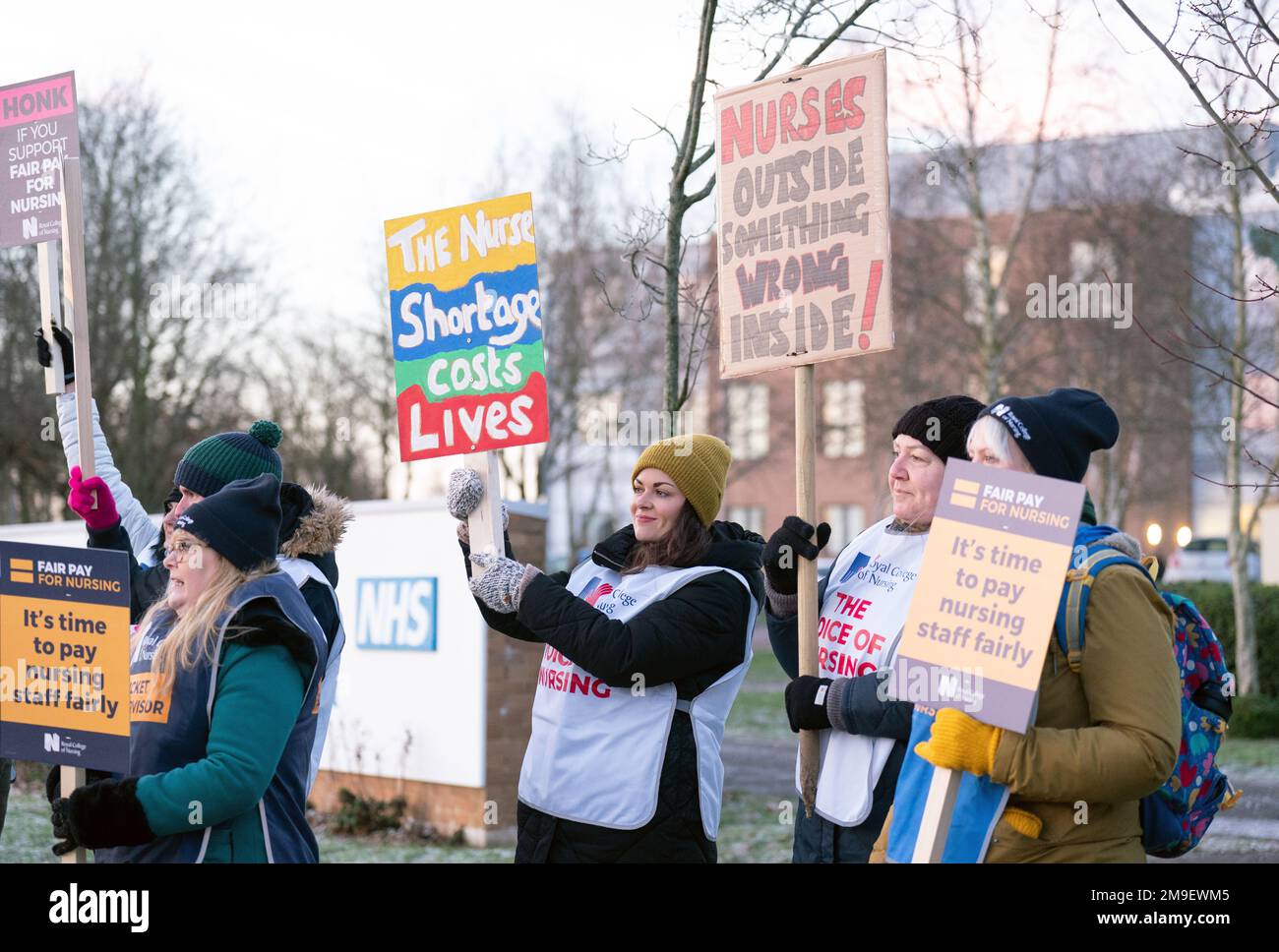 Members of the Royal College of Nursing (RCN) on the picket line ...