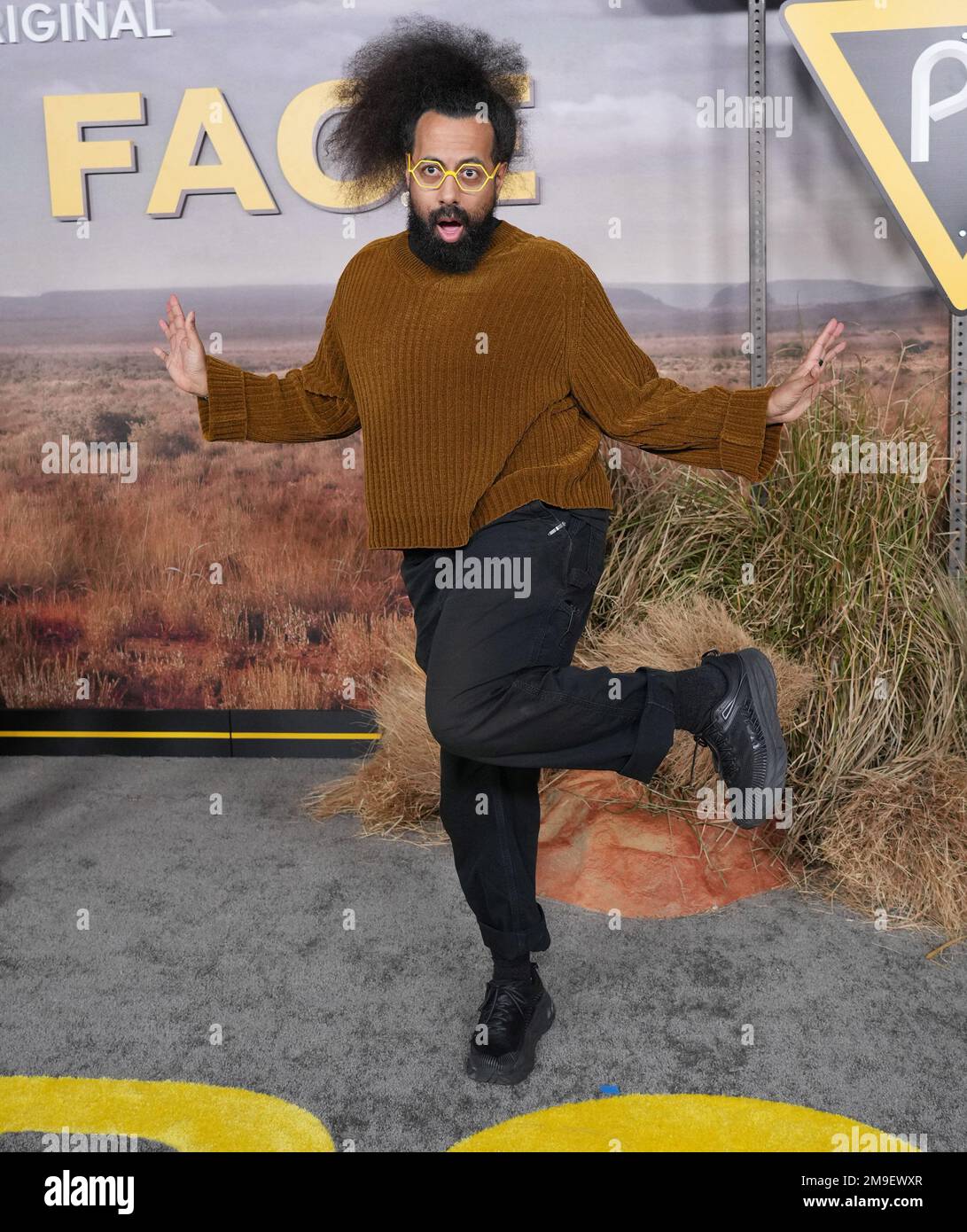 Reggie Watts arrives at the Peacock''s POKER FACE Los Angeles Premiere ...