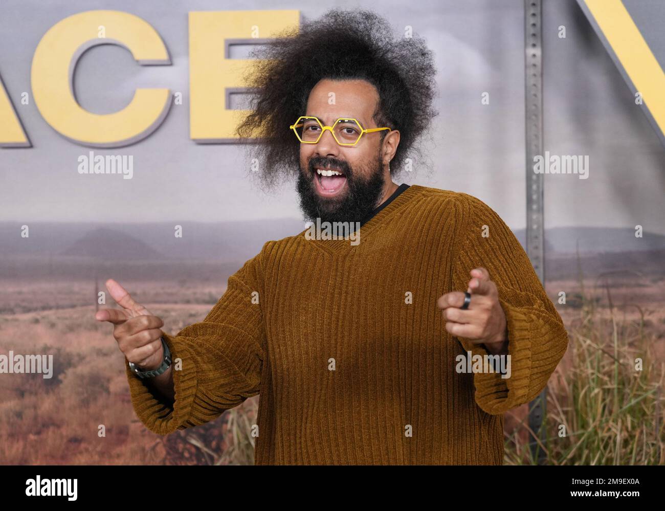 Reggie Watts arrives at the Peacock''s POKER FACE Los Angeles Premiere ...