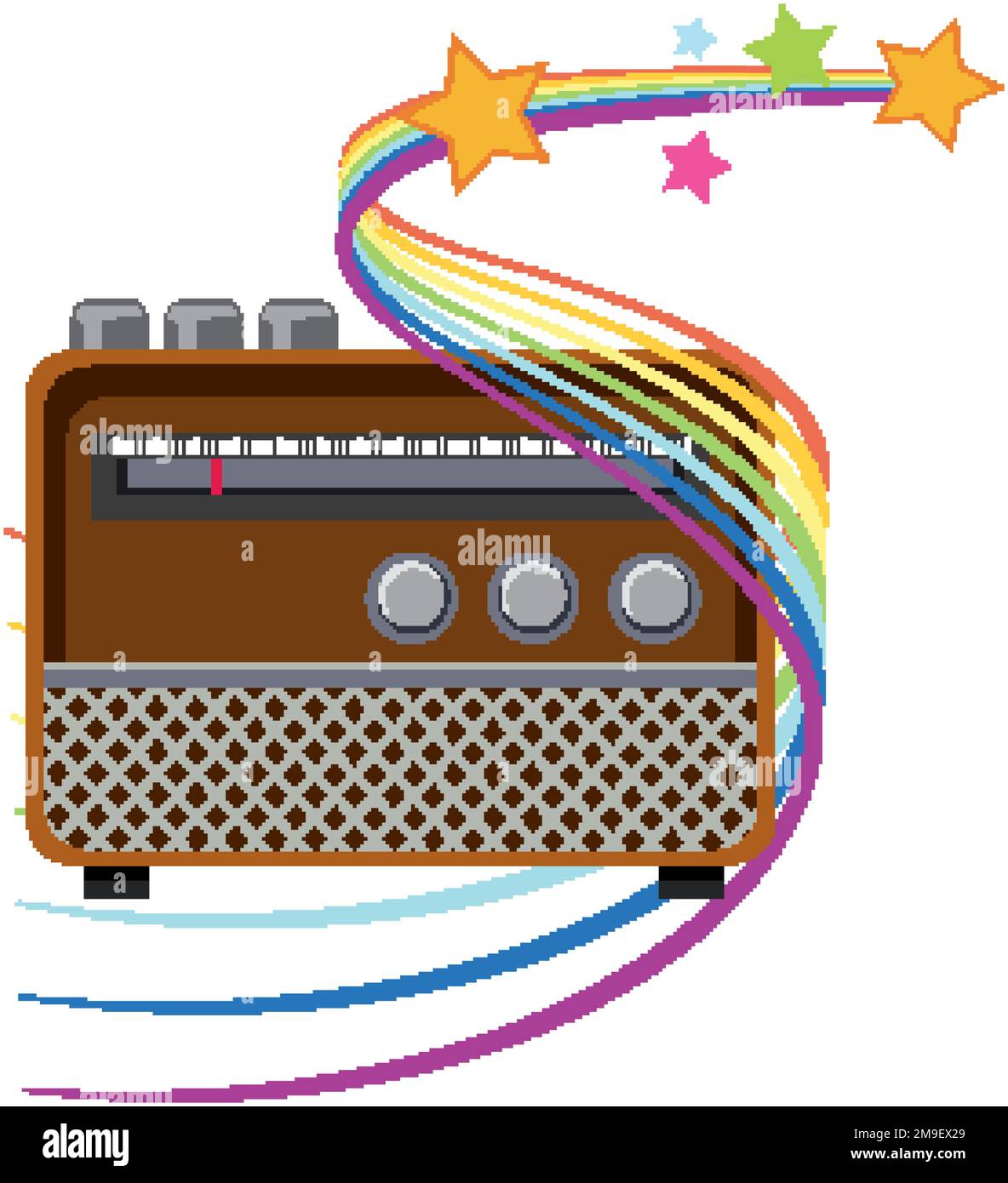Vintage transistor radio cartoon illustration Stock Vector Image & Art ...