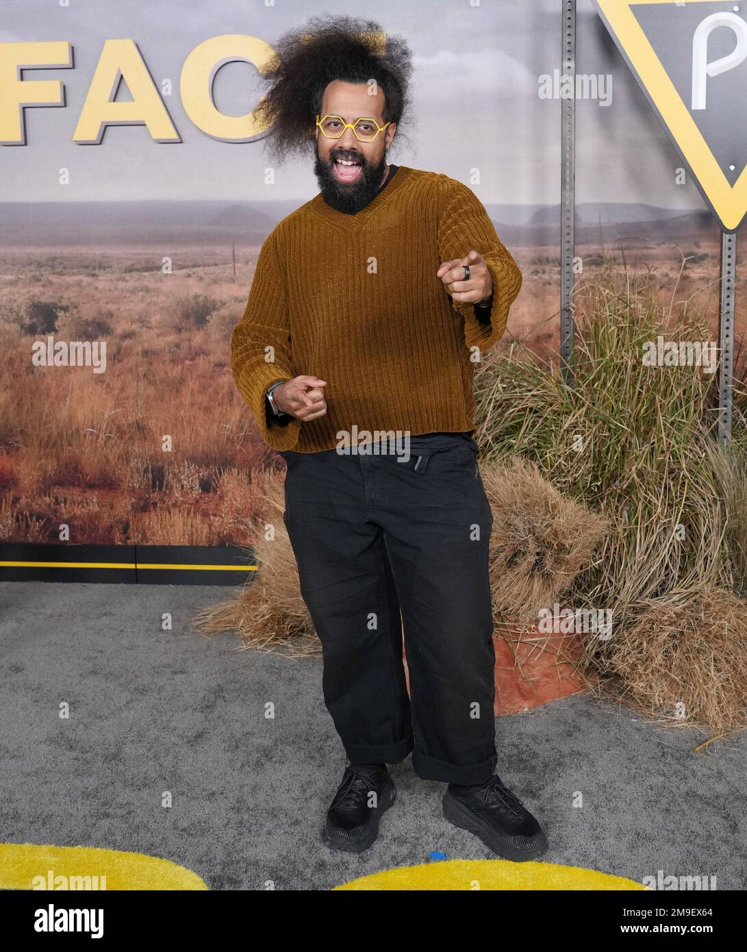 Reggie Watts arrives at the Peacock''s POKER FACE Los Angeles Premiere ...