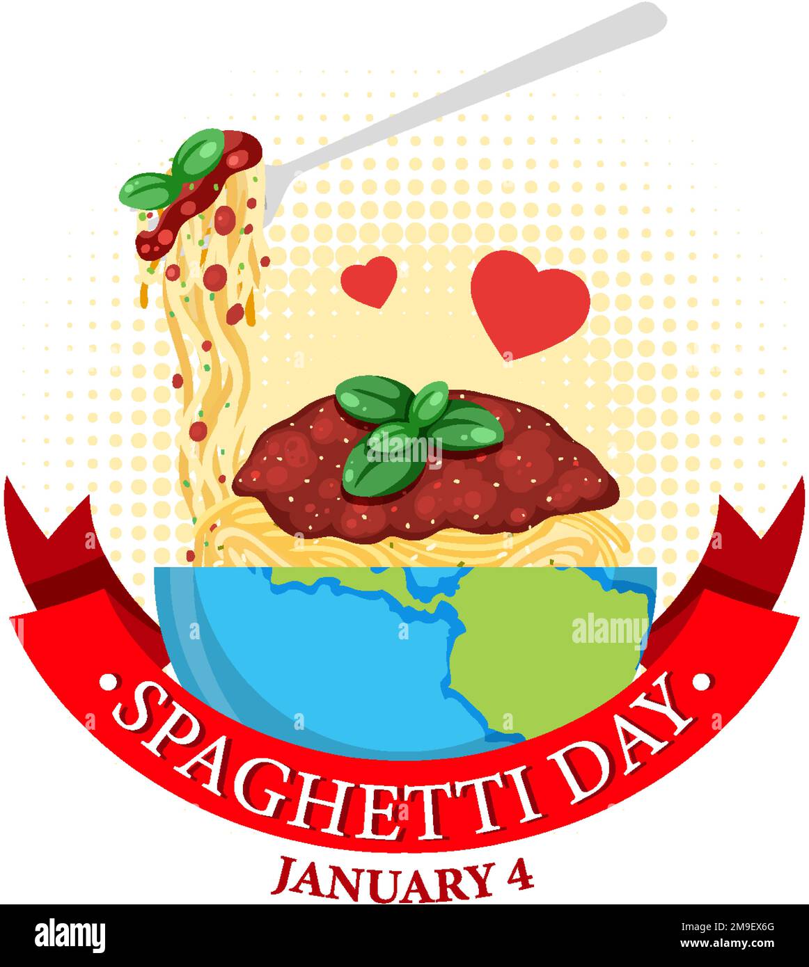 National Spaghetti Day Banner Design illustration Stock Vector Image ...