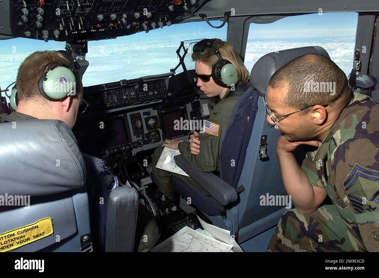 Interior cockpit shot as SENIOR MASTER Sergeant Libby Quinlan, an air ...