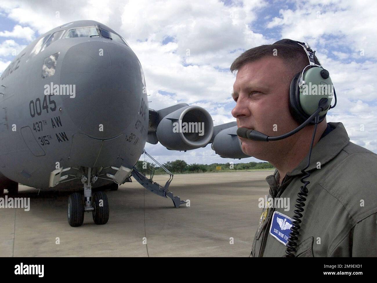 Left side profile close-up as STAFF Sergeant Wayne Foy, a loadmaster ...