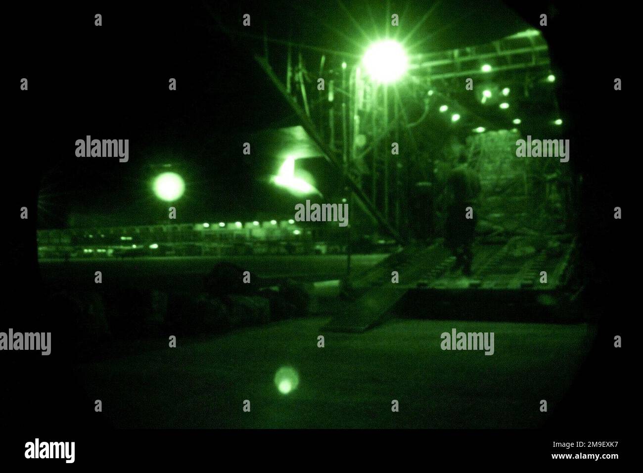 Right side rear view medium shot at nighttime through a Starlight ...