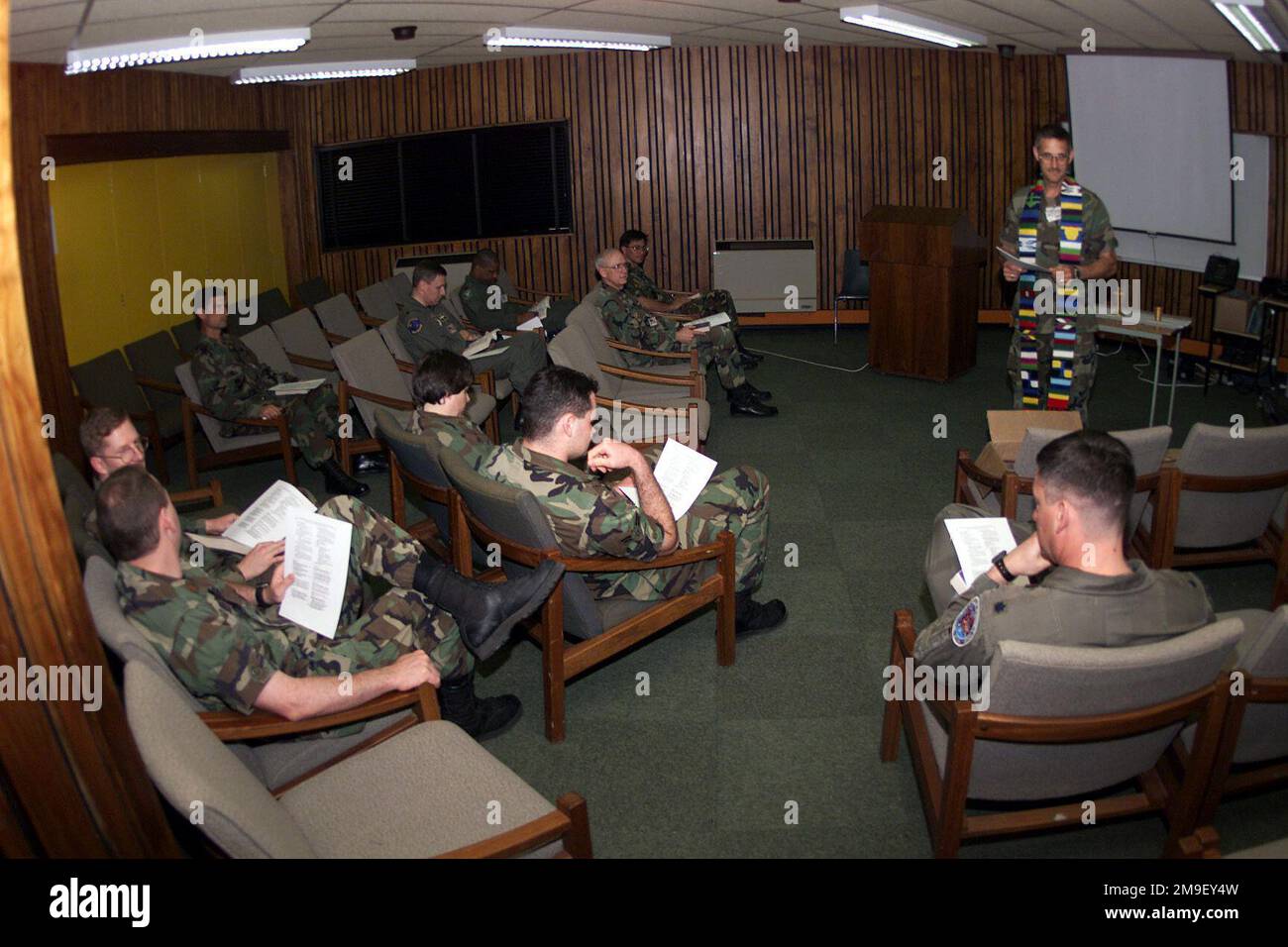 Medium shot. Chaplain, Lieutenant Colonel Gary Piepkorn, from 3rd Air ...