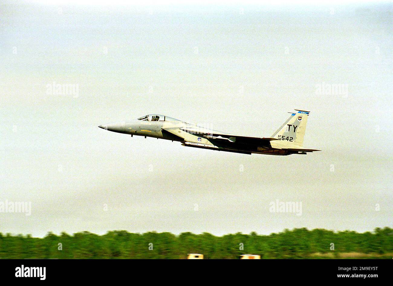 A US Air Force F-15 Eagle from the 95th Fighter Squadron, 325th Fighter ...