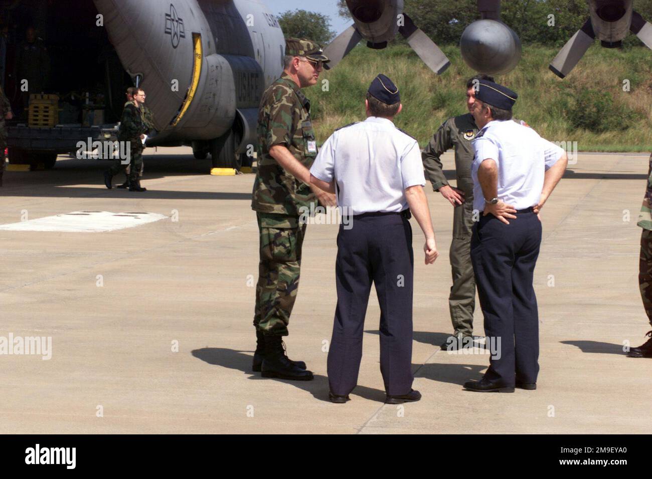 Medium long shot. Major General Joe Wehrle, Commander 3rd Air Force and ...
