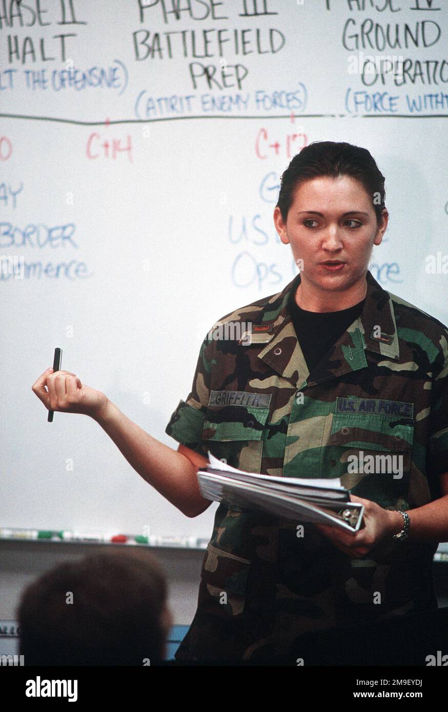 During a briefing in the simulated Joint Air Operations Center, Hill ...