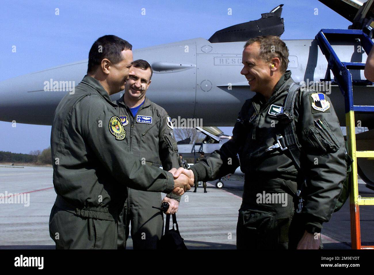 US Air Force Major Kevin Booth (Center), 23rd Fighter Squadron ...