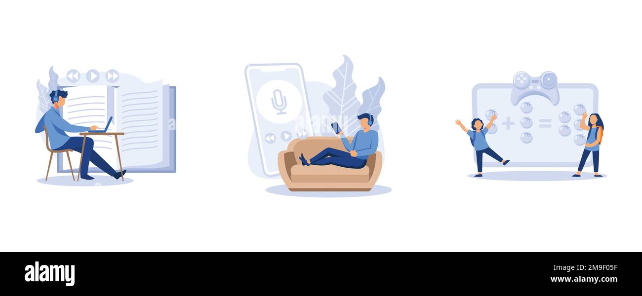 Educational resources. set flat vector modern illustration Stock Vector ...