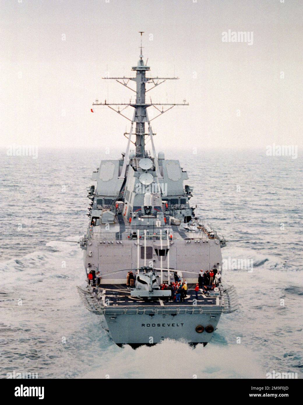Stern-on view of the Arleigh Burke Block II Aegis class guided missile destroyer USS ROOSEVELT ...