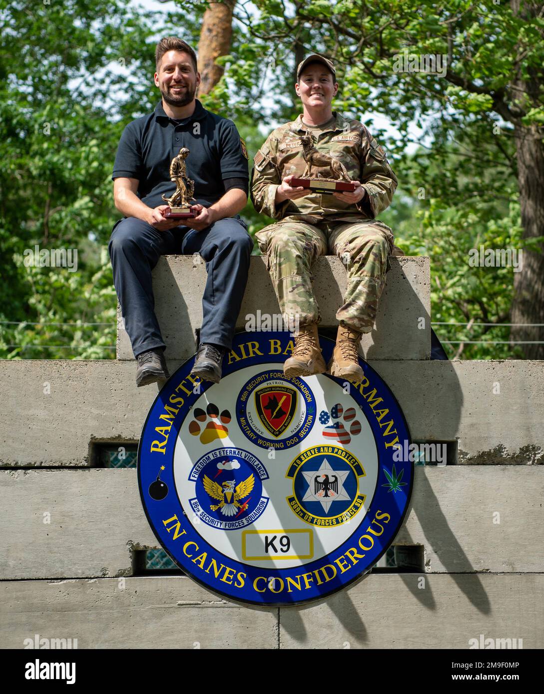 German Polizei Officer Andreas Goldinger, K-9 handler and his K-9 ...