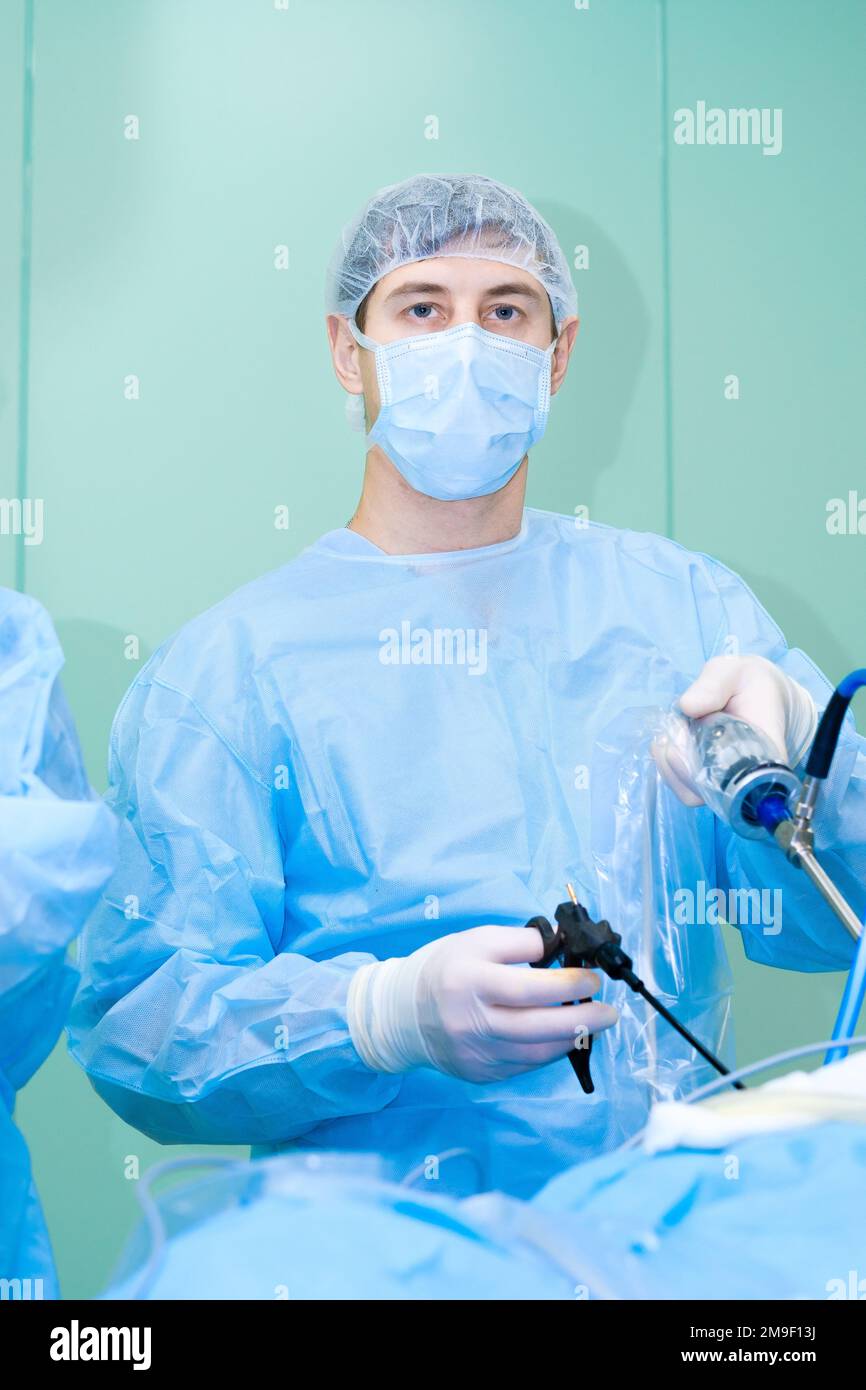 Abdominal laparoscopy in operating room hi-res stock photography and ...