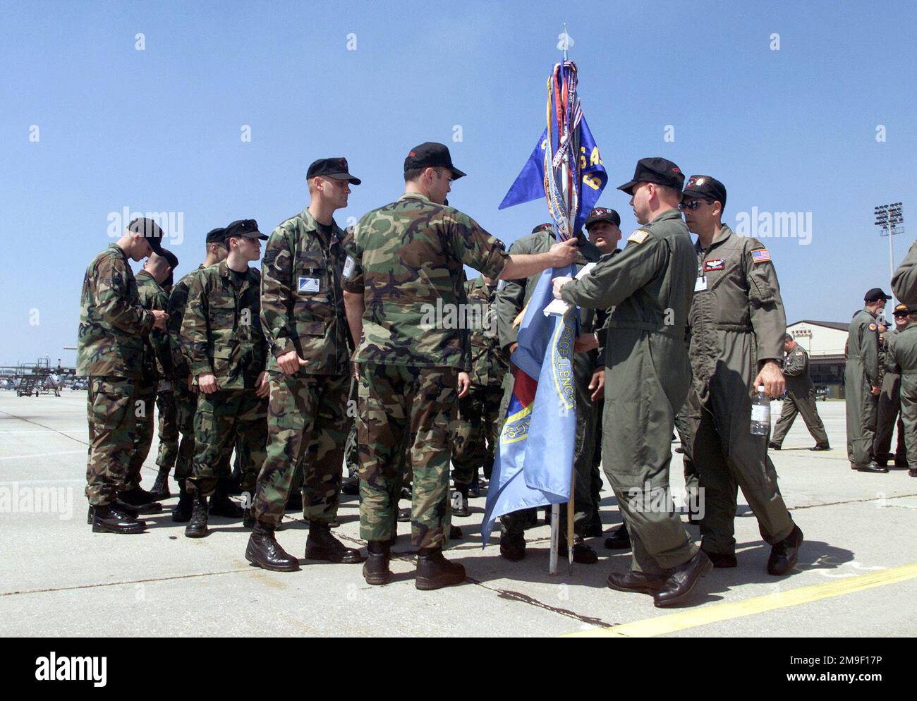 Left side profile medium shot as US Air Force LTC Dan Weekes of the 305 ...