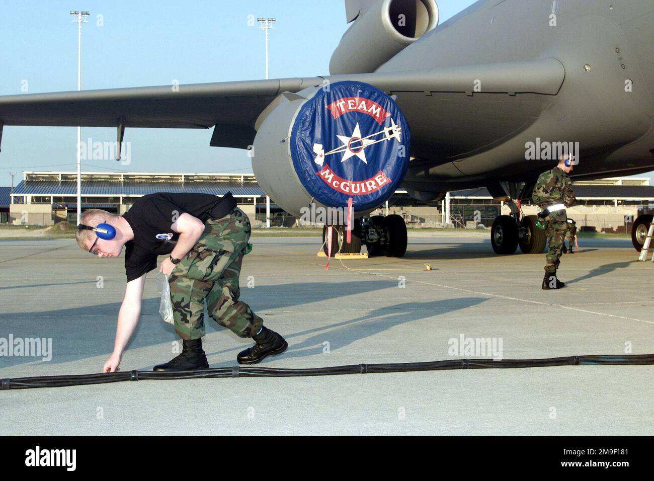 Left side profile medium shot as US Air Force SRA Jason Harayda of the ...
