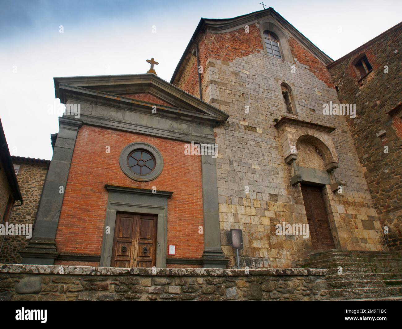 Italy, Tuscany, Arezzo district, The Badia a Ruoti village, the church ...
