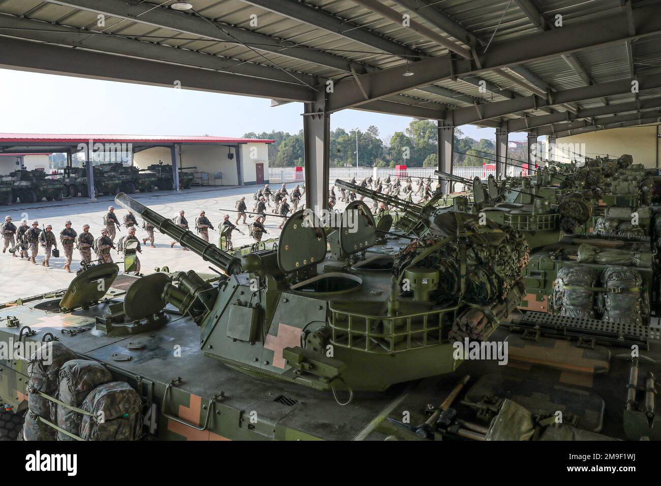 A brigade of the 72nd Group Army organizes a combat readiness drill ...
