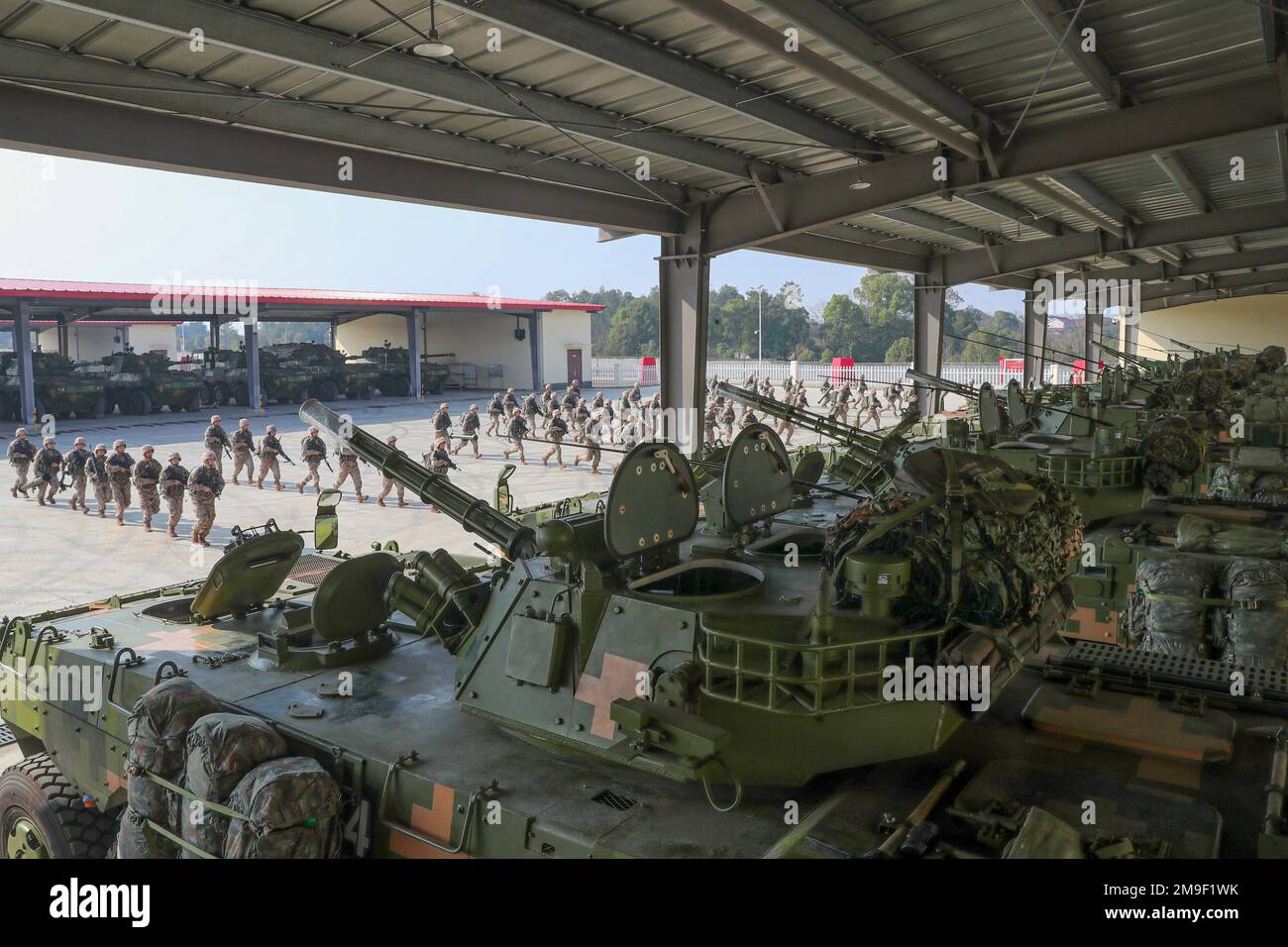 A brigade of the 72nd Group Army organizes a combat readiness drill ...