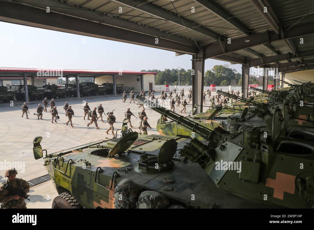 A brigade of the 72nd Group Army organizes a combat readiness drill ...