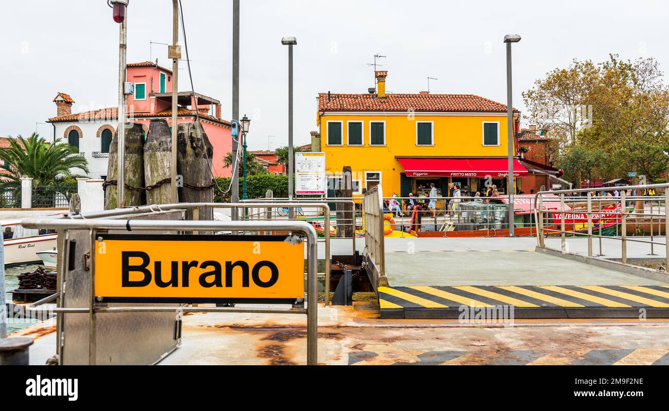 BURANO ISLAND, VENICE - SEPTEMBER 25, 2019: Water Bus Station ...