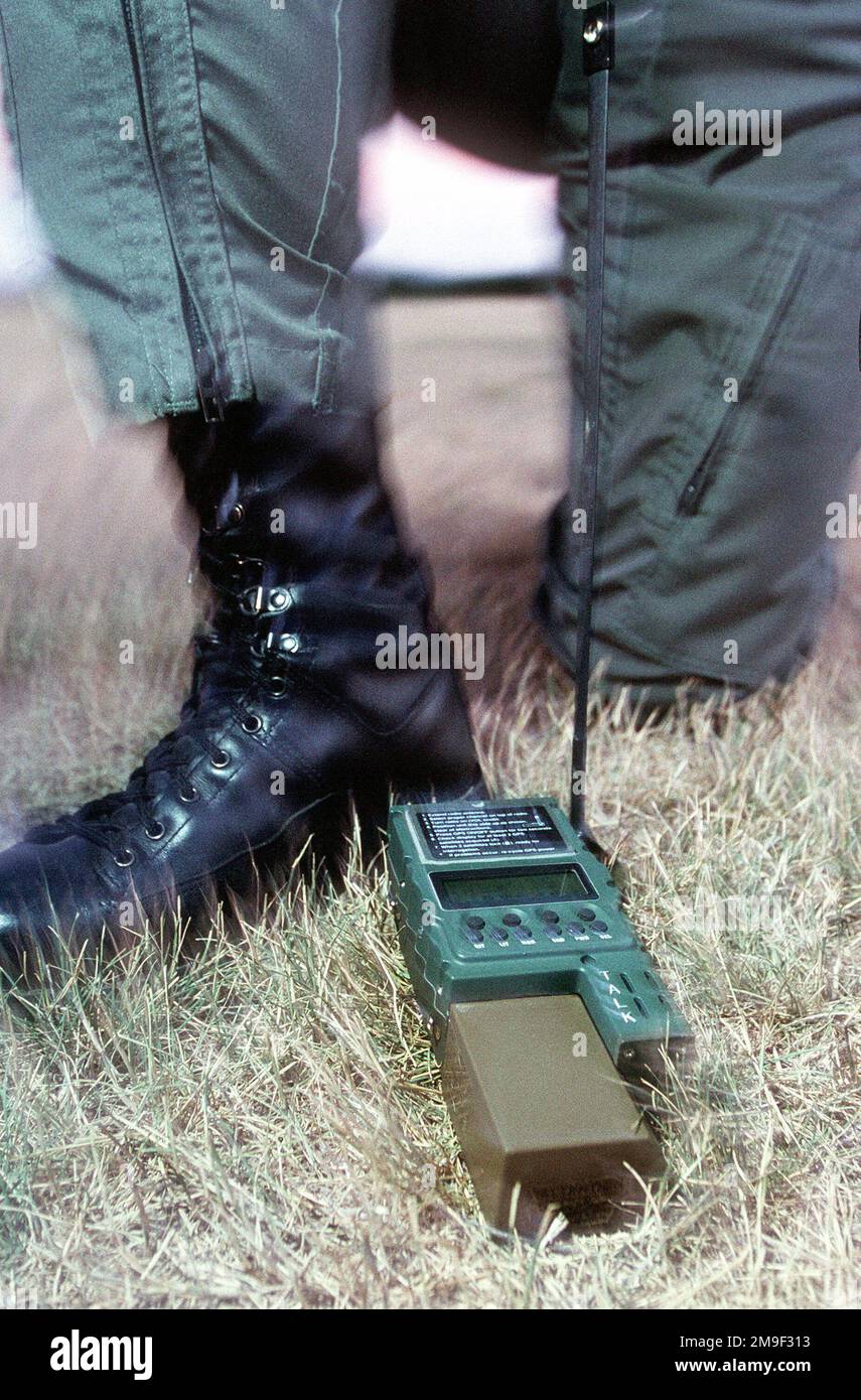 A medium close up view of the AN/ PRC-112B (HOOK-112), Search and ...