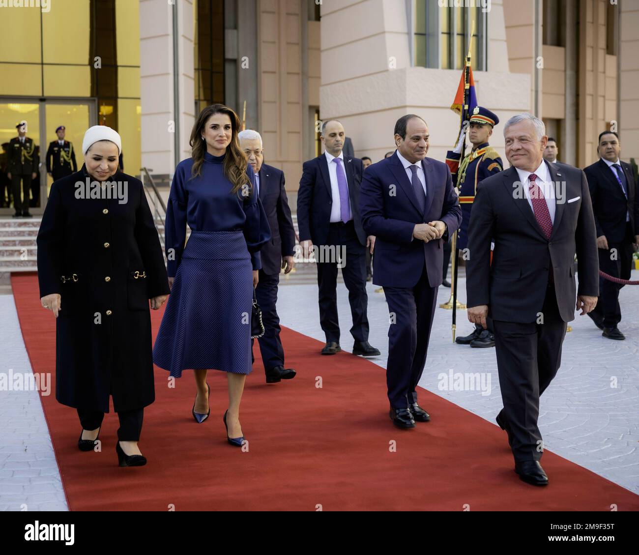 King Abdullah II and Queen Rania of Jordan and Egyptian President Abdel ...