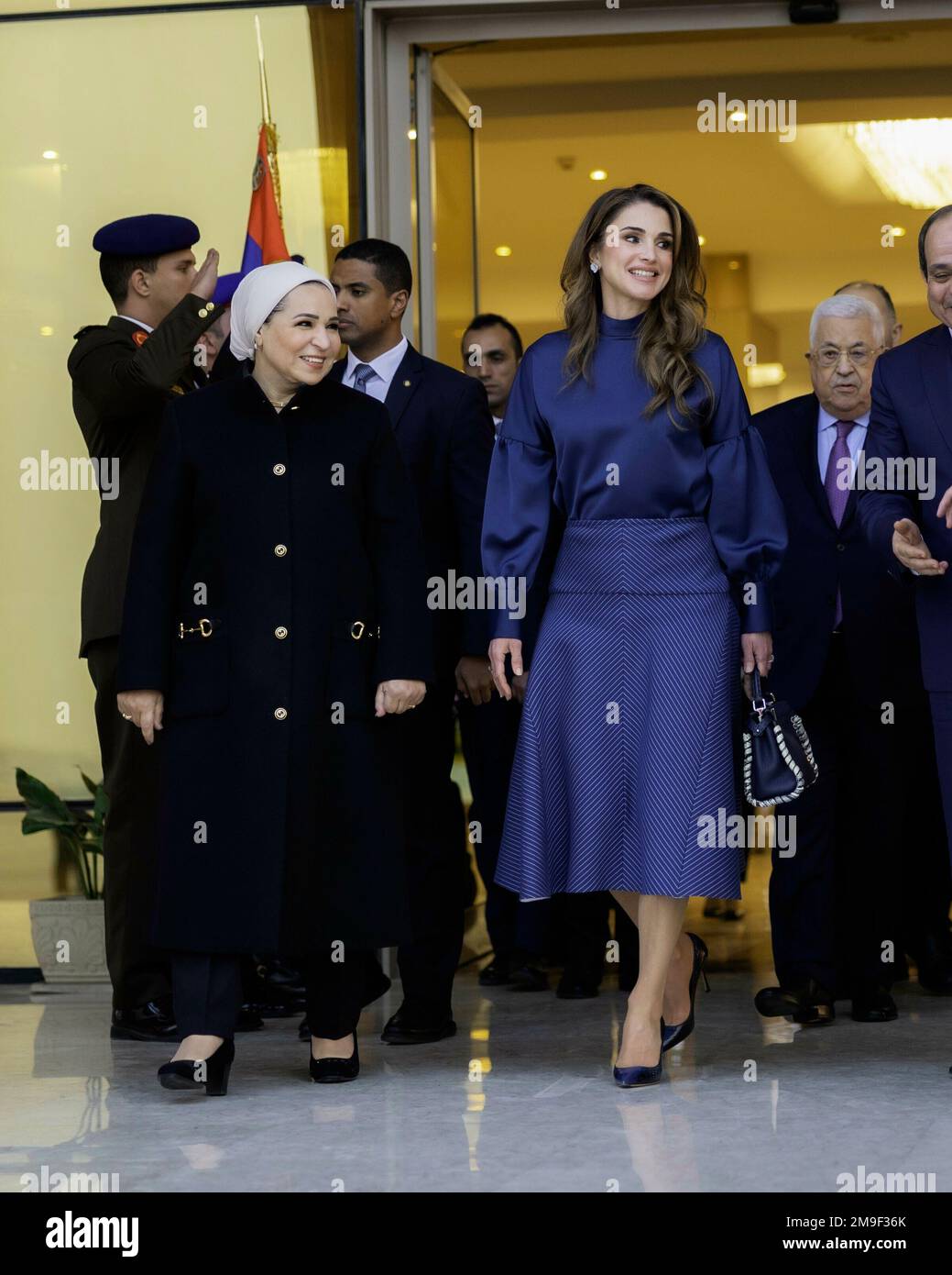 King Abdullah II and Queen Rania of Jordan and Egyptian President Abdel ...